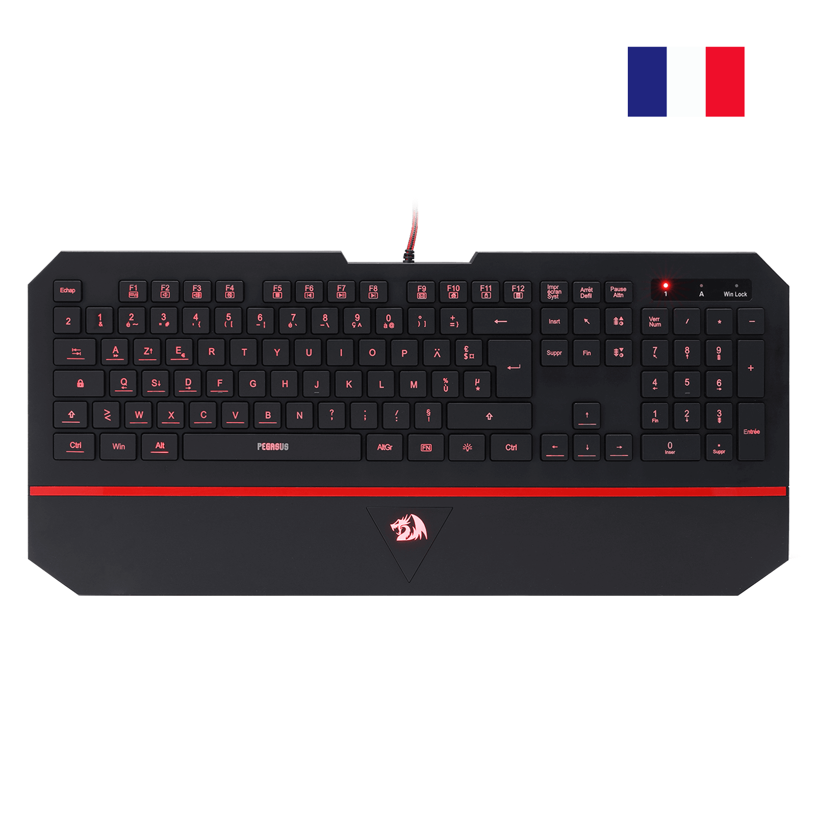 PEGASUS K502 Clavier De Jeu À Membrane Filiaire (French Layout Only ...